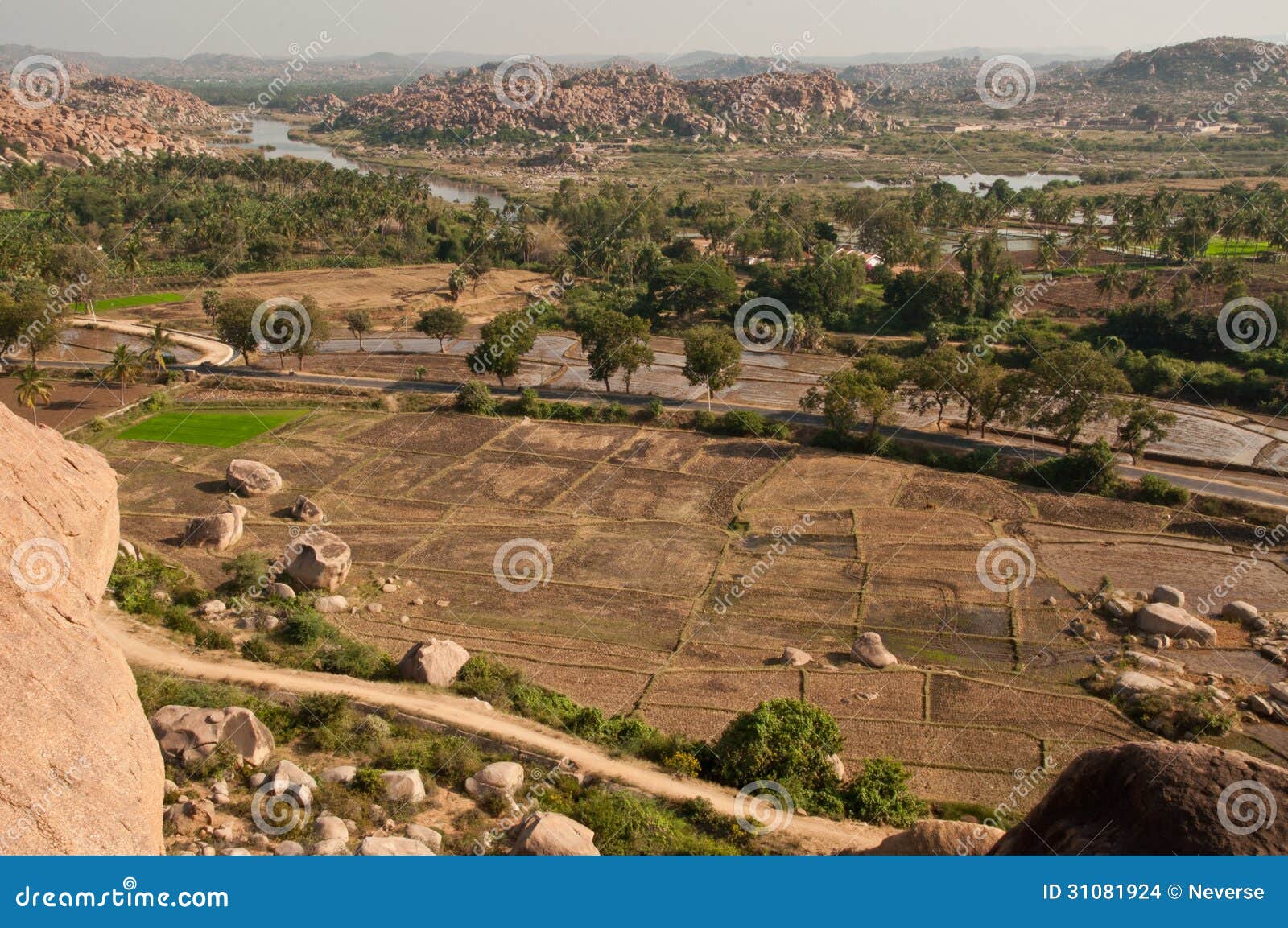 Indian landscape stock photo. Image of boulder, trees - 31081924