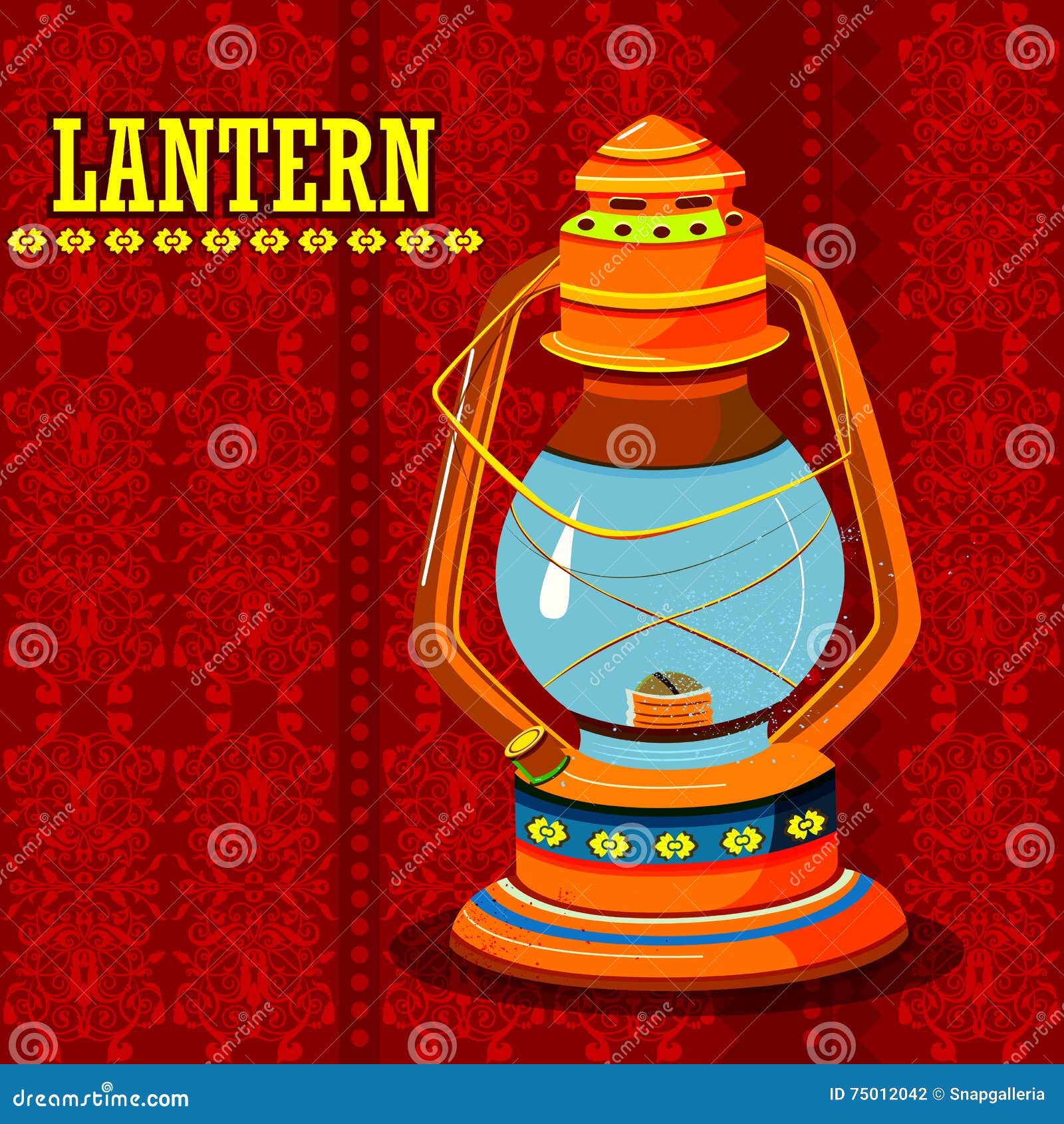 Indian Lantern Representing Colorful India Stock Vector - Illustration ...