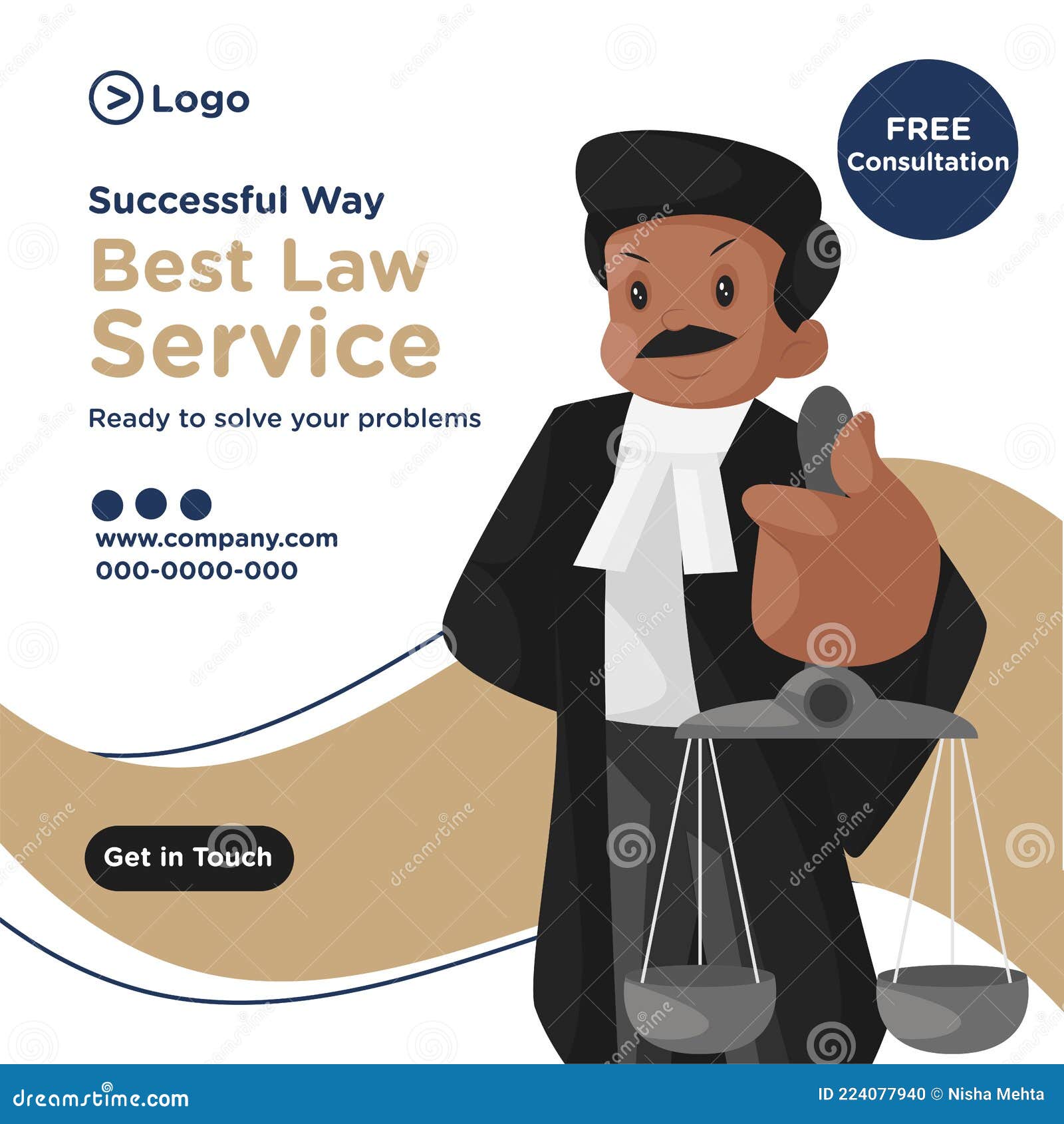 Best Law Service Banner Design Stock Vector - Illustration of lawyer ...