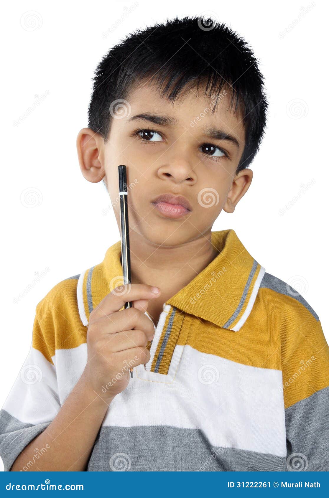 Indian little boy thinking stock image. Image of boys - 31222261