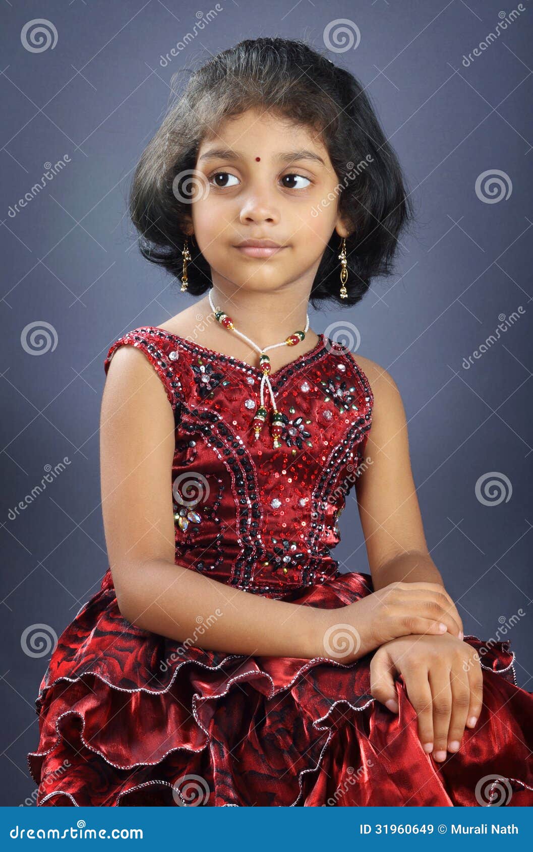 Indian Little Girl stock image. Image of jewel, cute - 31960649