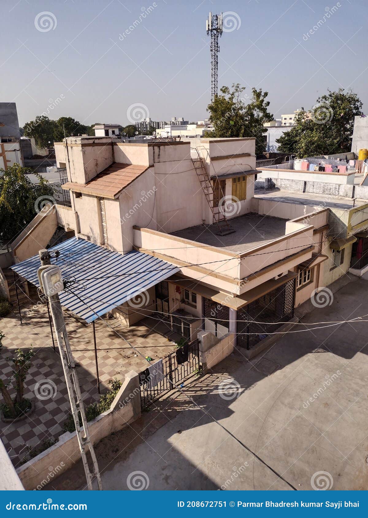 Indian local building stock image. Image of facade, yard - 208672751