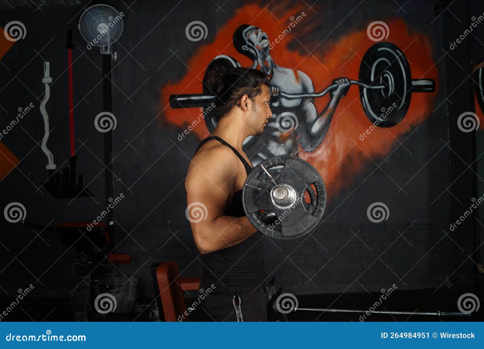 Indian Male Doing Lifting Exercises at the Gym Stock Image - Image of ...