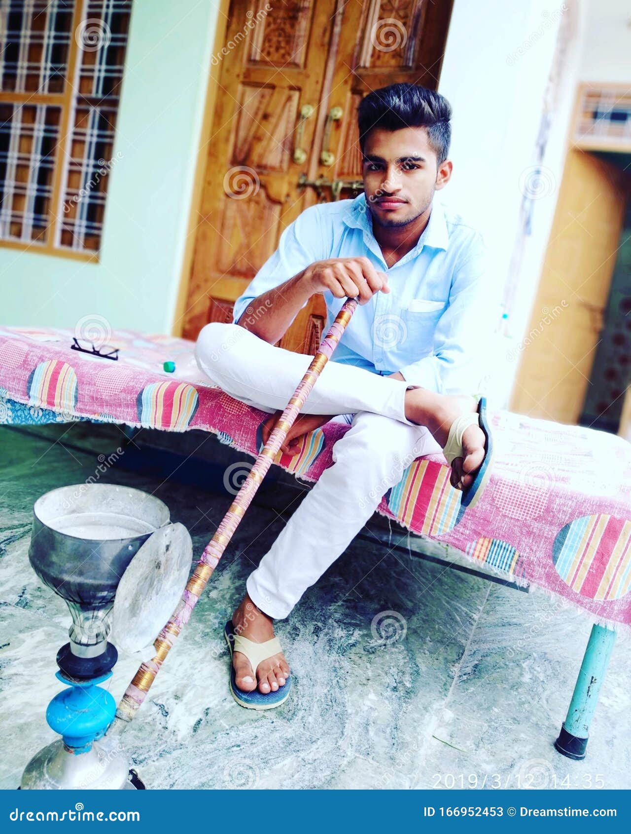 Indian Male with Hukka and Spatcl Editorial Stock Photo - Image of ...