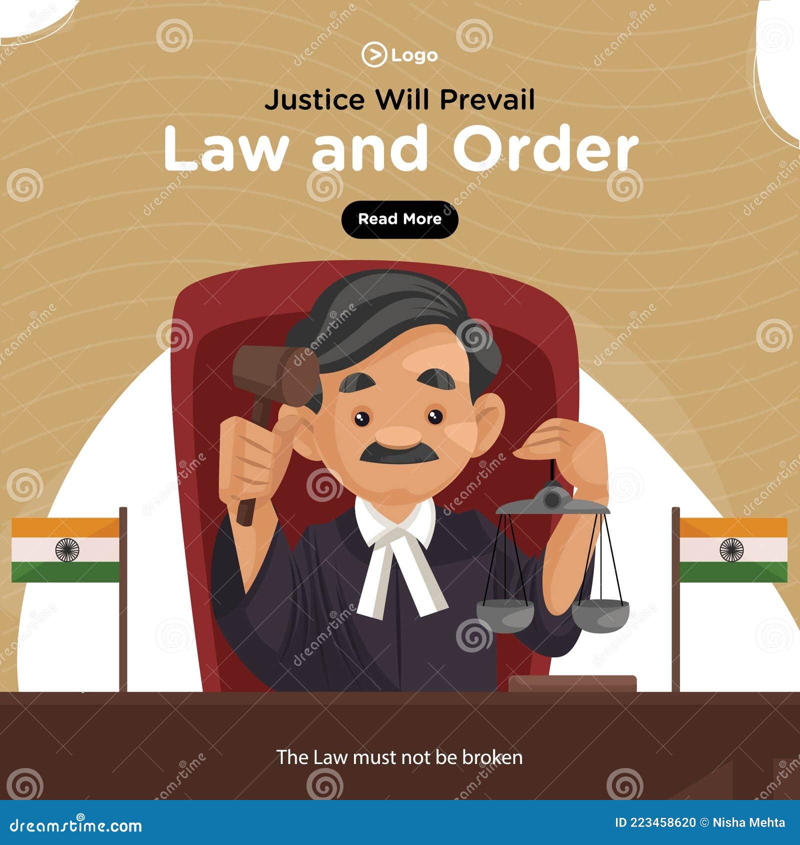 Banner Design of Justice Will Prevail Stock Vector - Illustration of ...