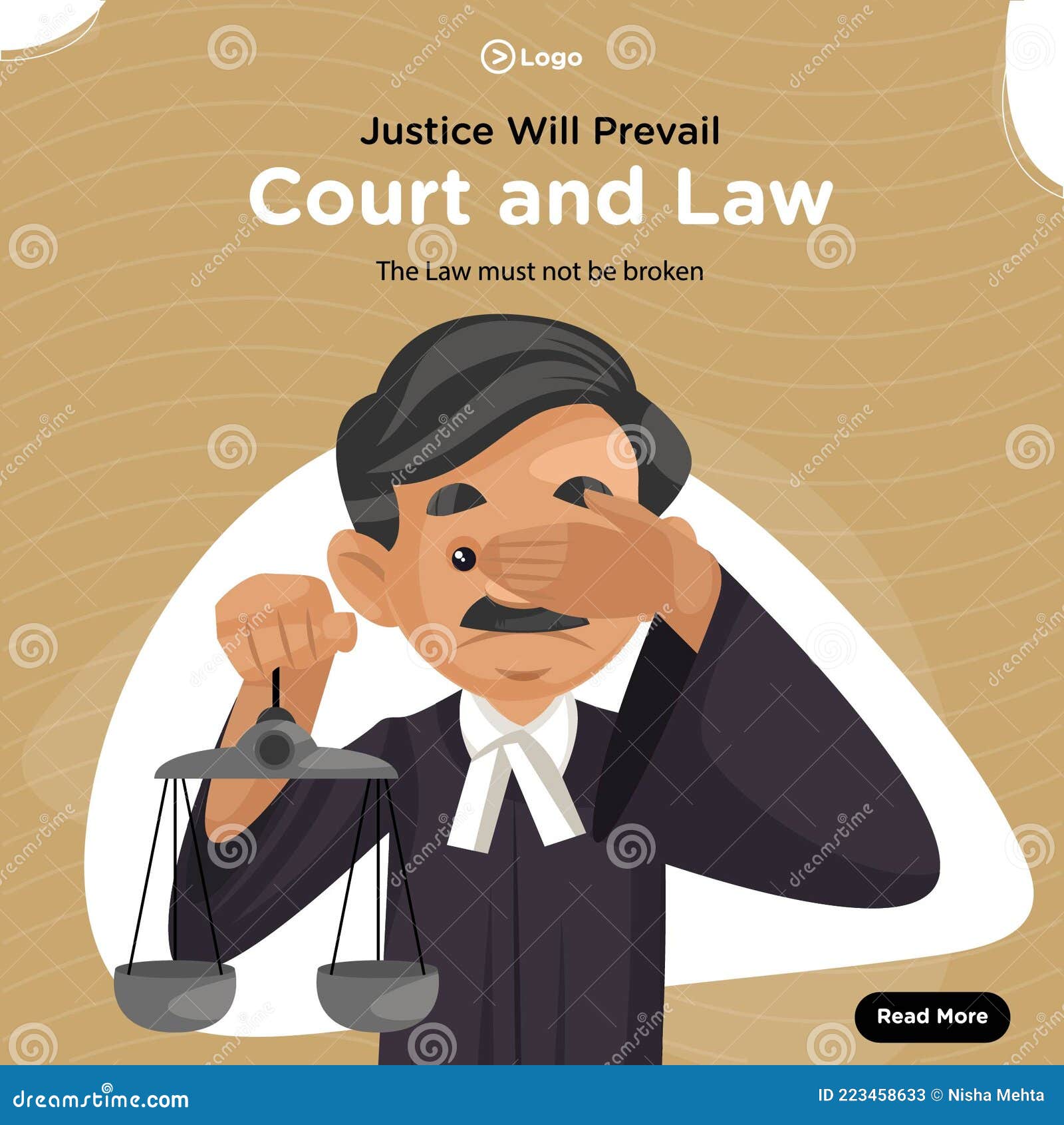 Banner Design Of Justice Will Prevail Cartoon Vector | CartoonDealer ...