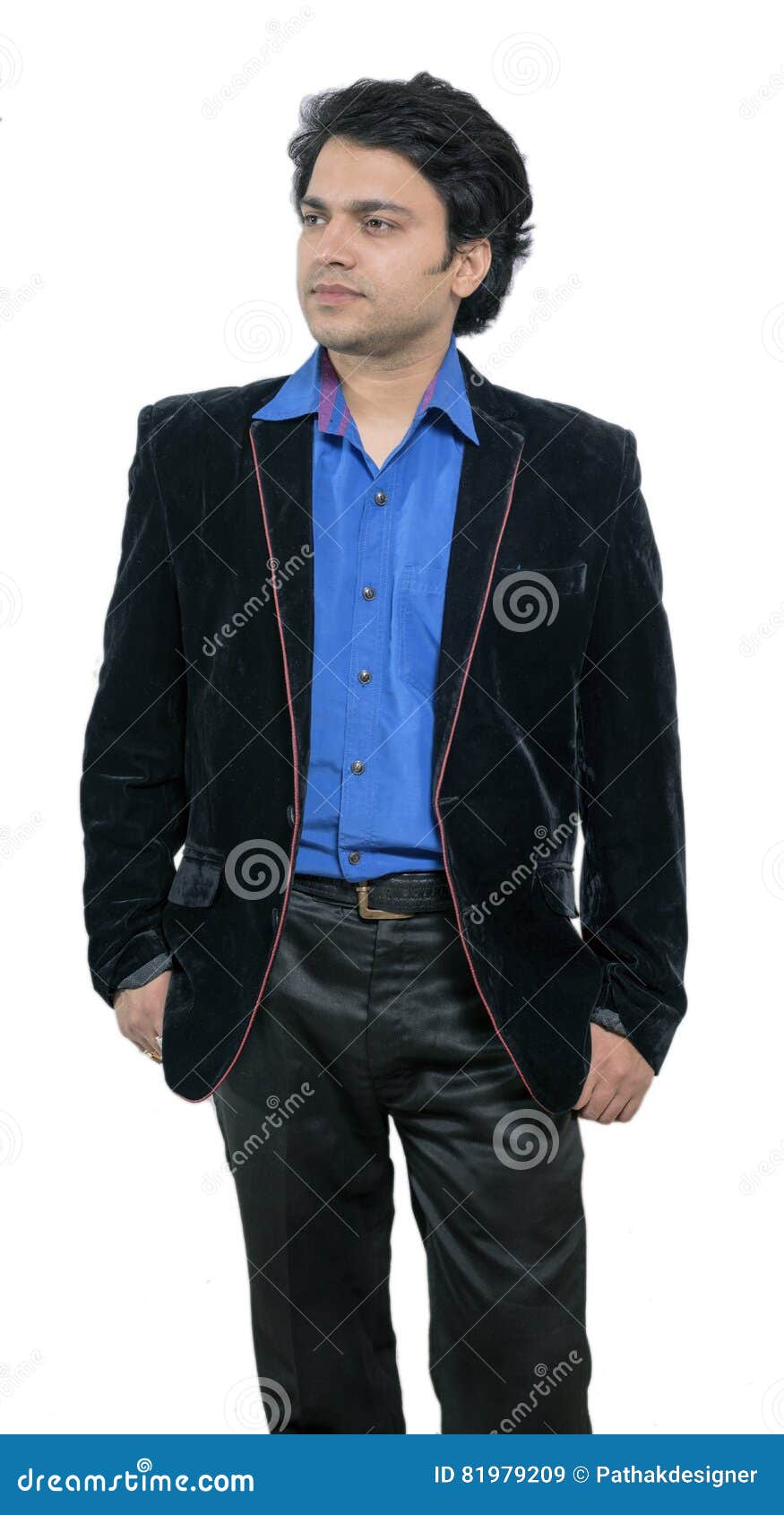 Indian Male Model Wearing Black Blazer Stock Image - Image of fashion ...