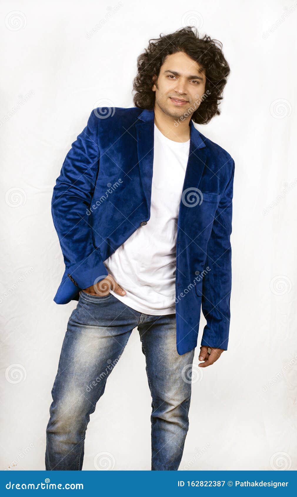 Indian Male Model Wearing Blue Blazer Stock Image - Image of indian ...
