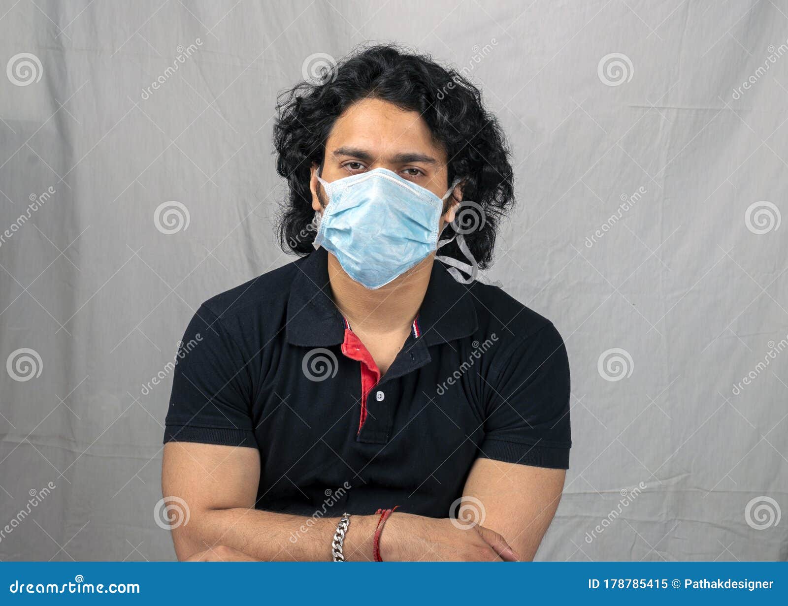 Indian Male Model Wearing Mask Stock Image - Image of pose, corona ...