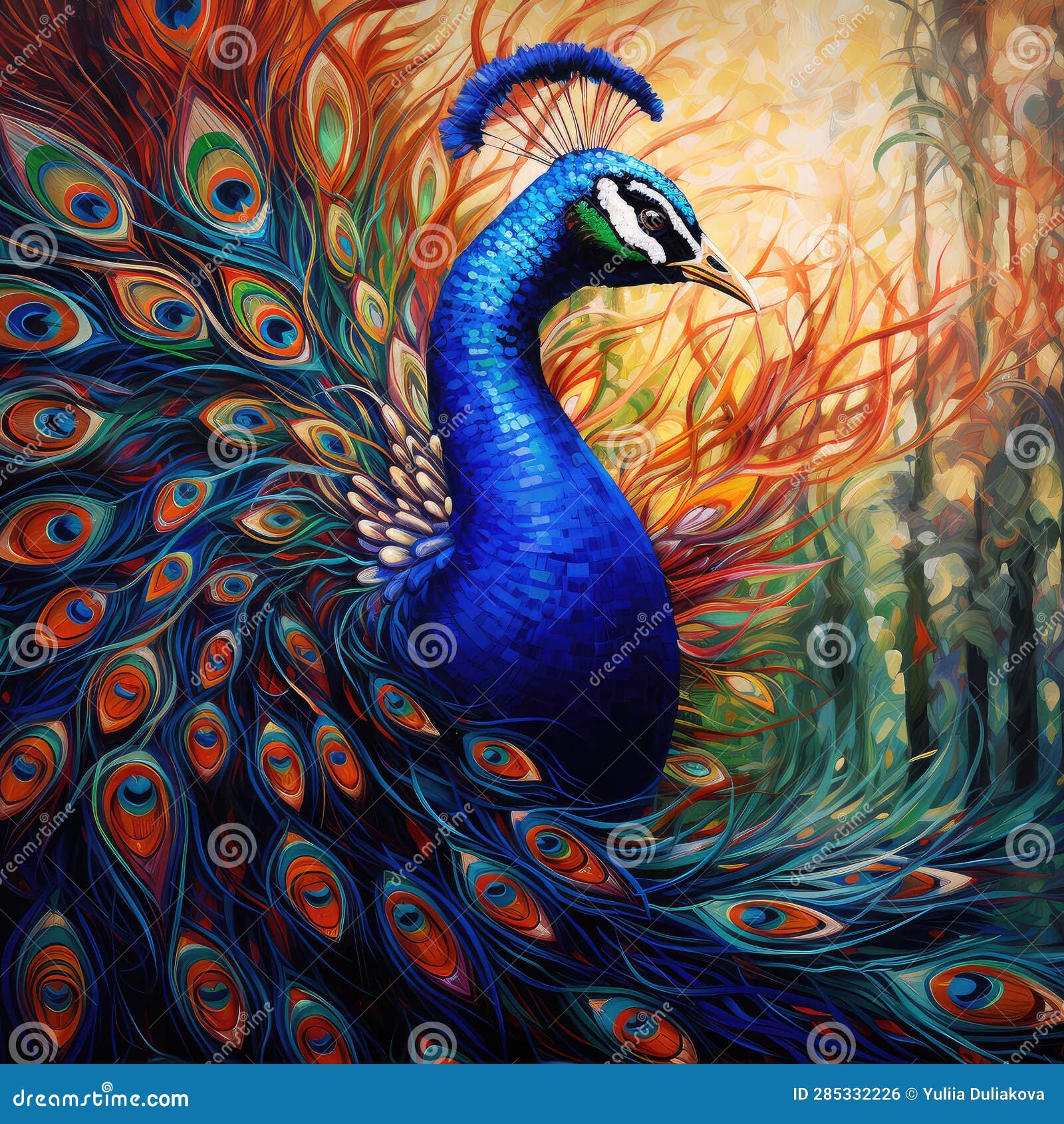 Indian Male Peacock Generative AI Technology Stock Illustration ...