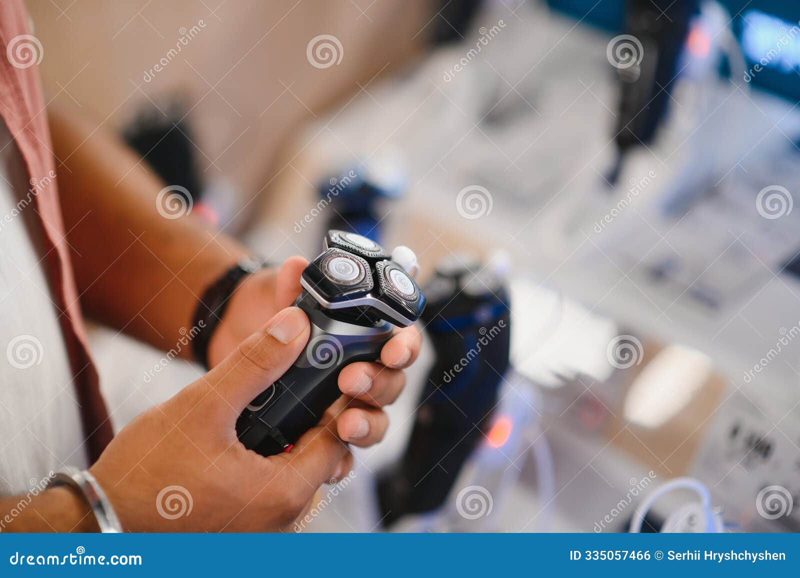 Indian Man Choosing Trimmer at Electric Store Stock Photo - Image of ...
