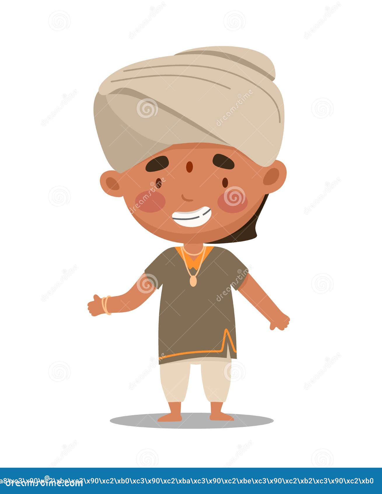 Indian Man is Cute and Funny. Vector Illustration in a Flat Cartoon ...