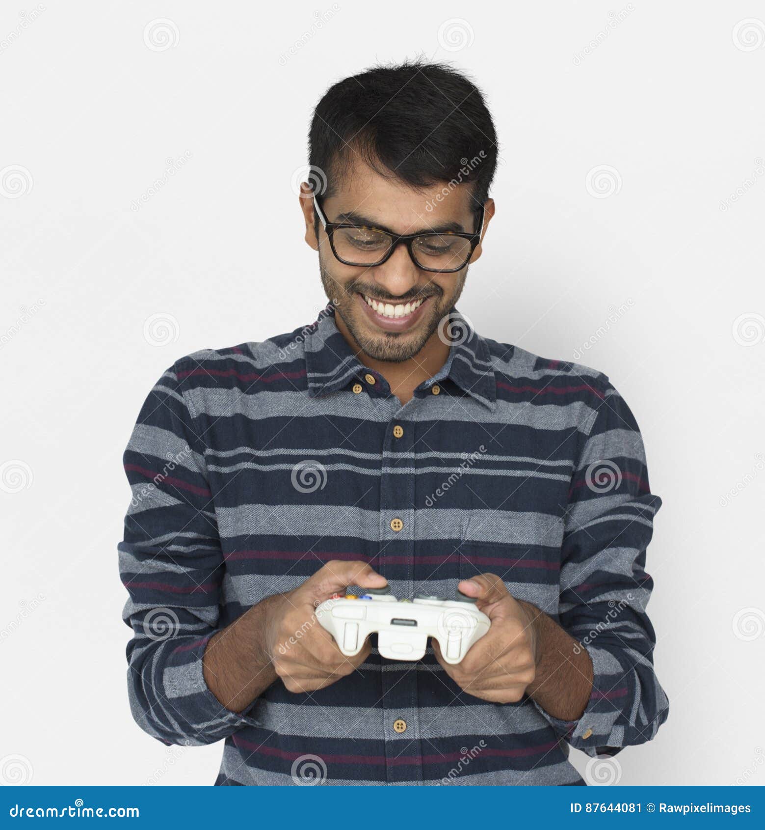 Indian Man Game Controller Console Cheerful Concept Stock Image - Image ...
