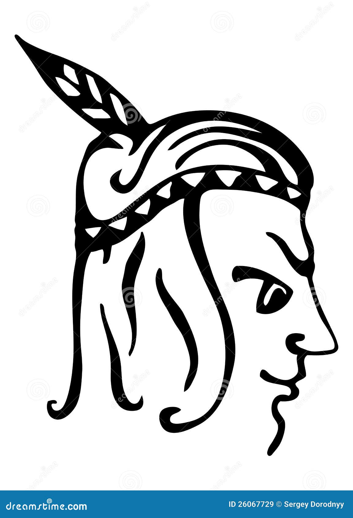 Indian man head sketch. stock vector. Illustration of black - 26067729