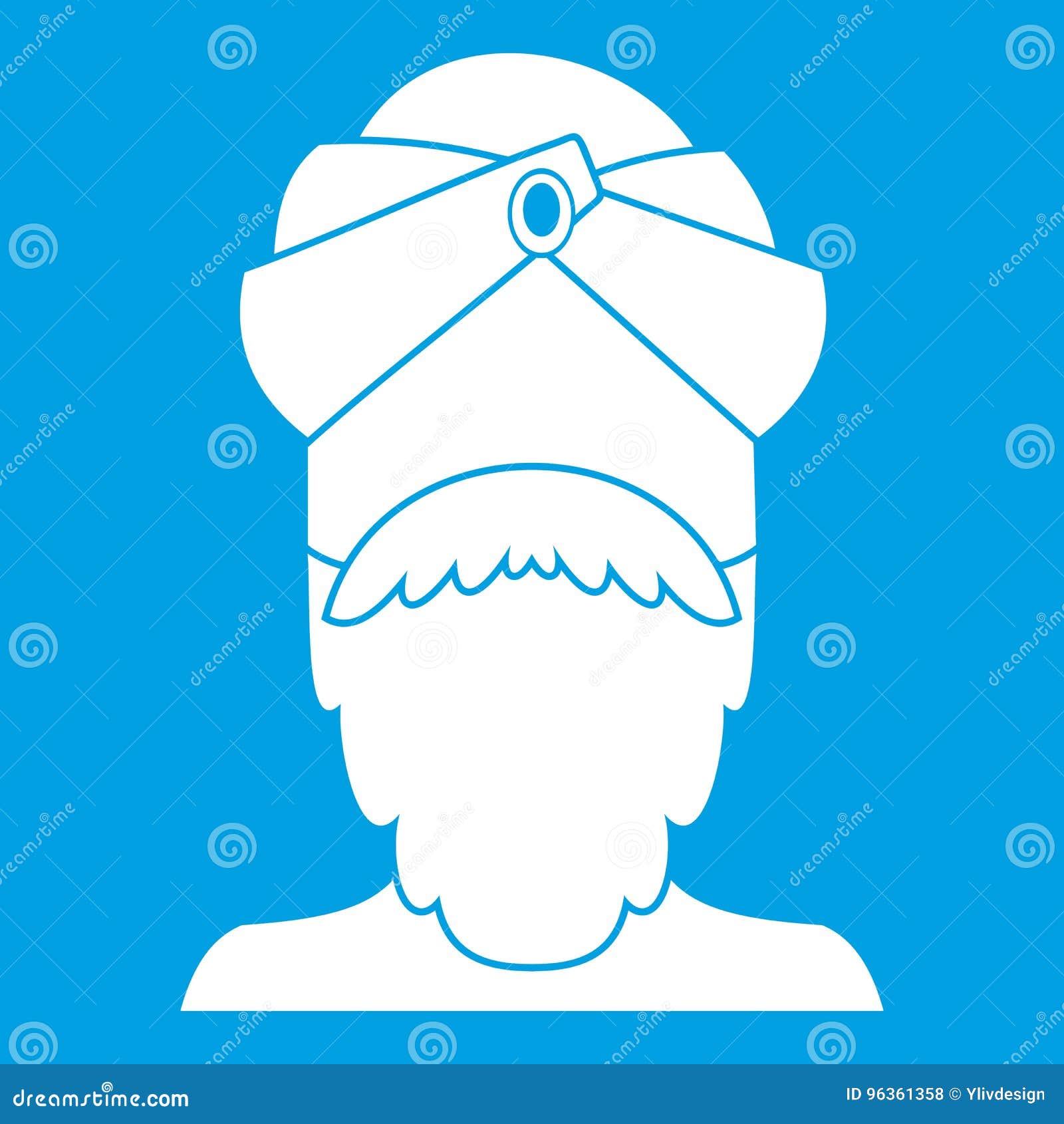 Indian man icon white stock vector. Illustration of bearded - 96361358