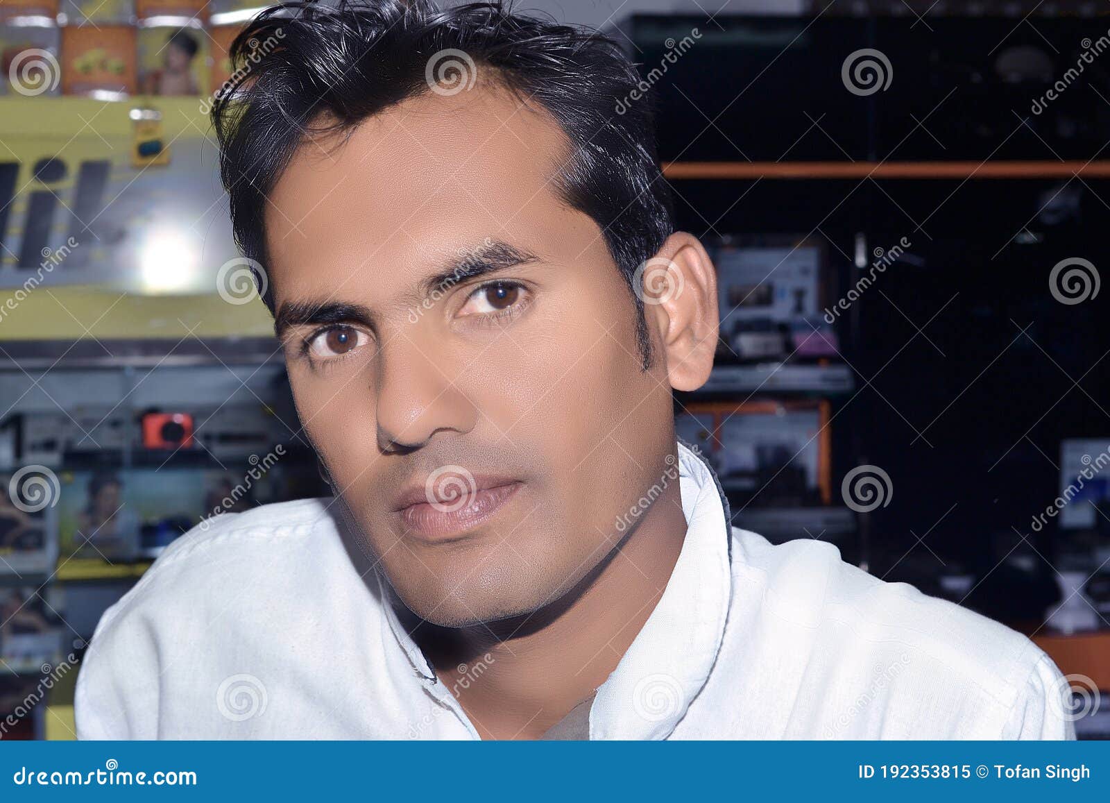 Indian Man Looking at the Camera in a Happy Pose Stock Image - Image of ...