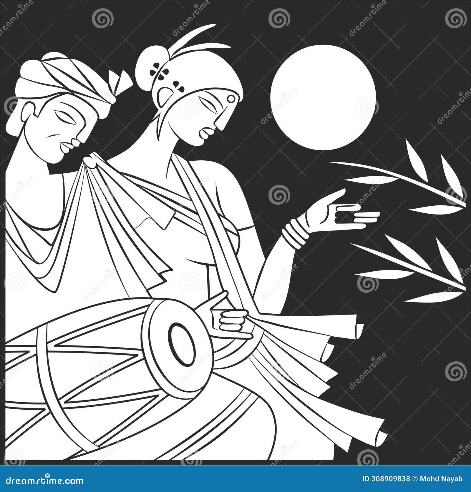 Men Playing Dhol Tasha In Indian Festival Happy Navratri With Dancing ...