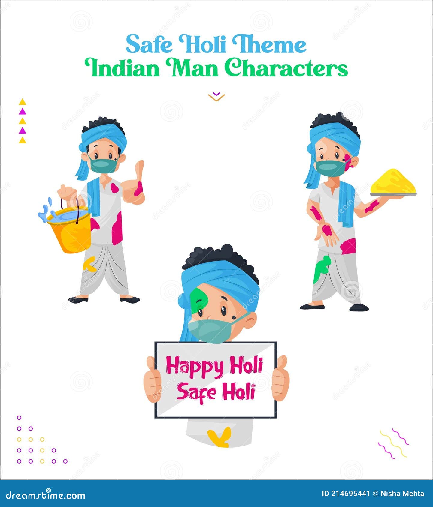 Holi Theme - Colorful Gulal, Abeer Or Abir With Shahi Mithai Gujia Or ...