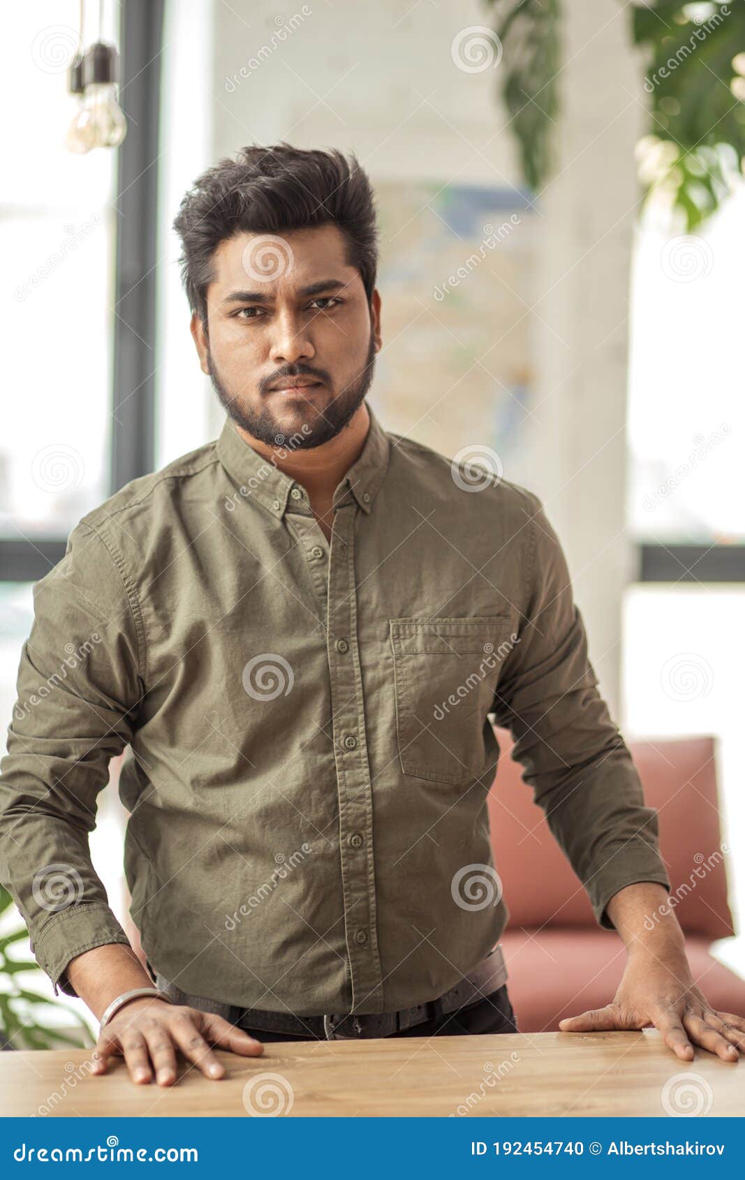 Indian Man Smiling at Camera in His Office Stock Photo - Image of ...