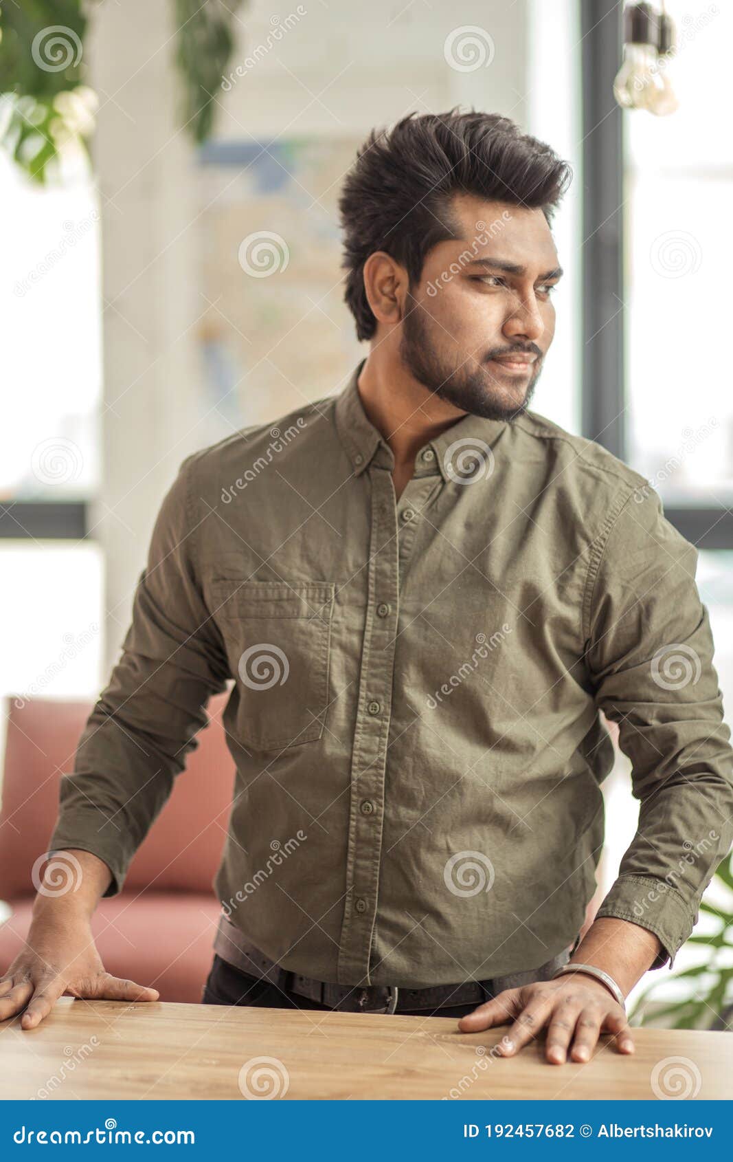 Indian Man Smiling at Camera in His Office Stock Photo - Image of adult ...