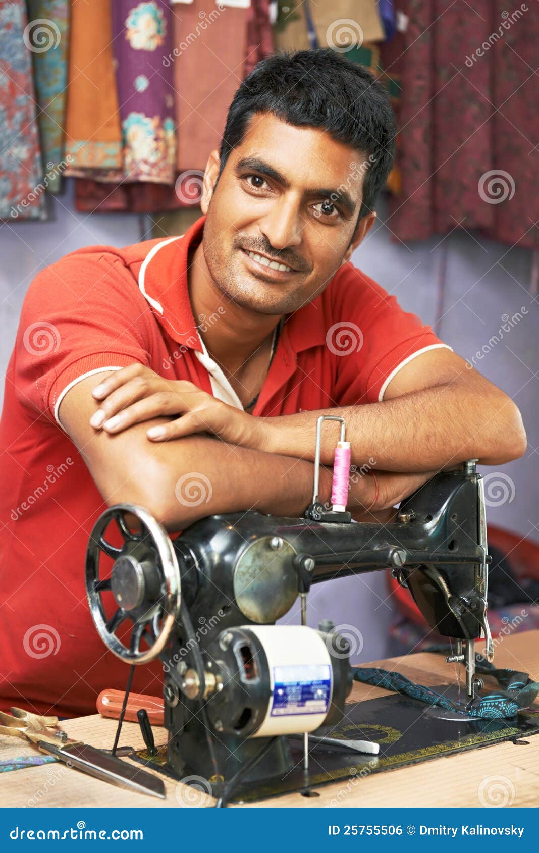 Indian man tailor portrait stock photo. Image of clothing - 25755506