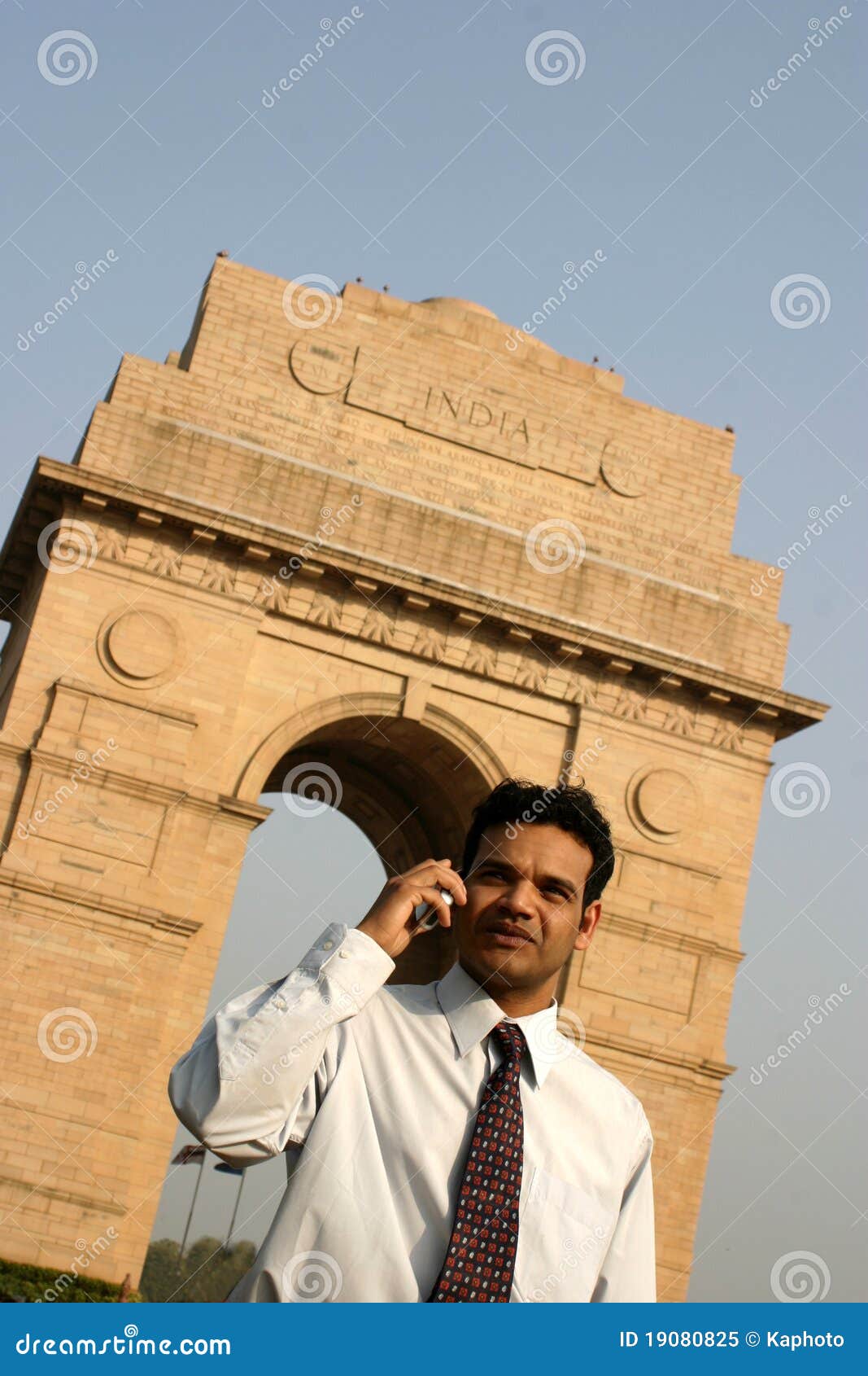 Indian Man Talking on Mobile Phone Stock Image - Image of successful ...