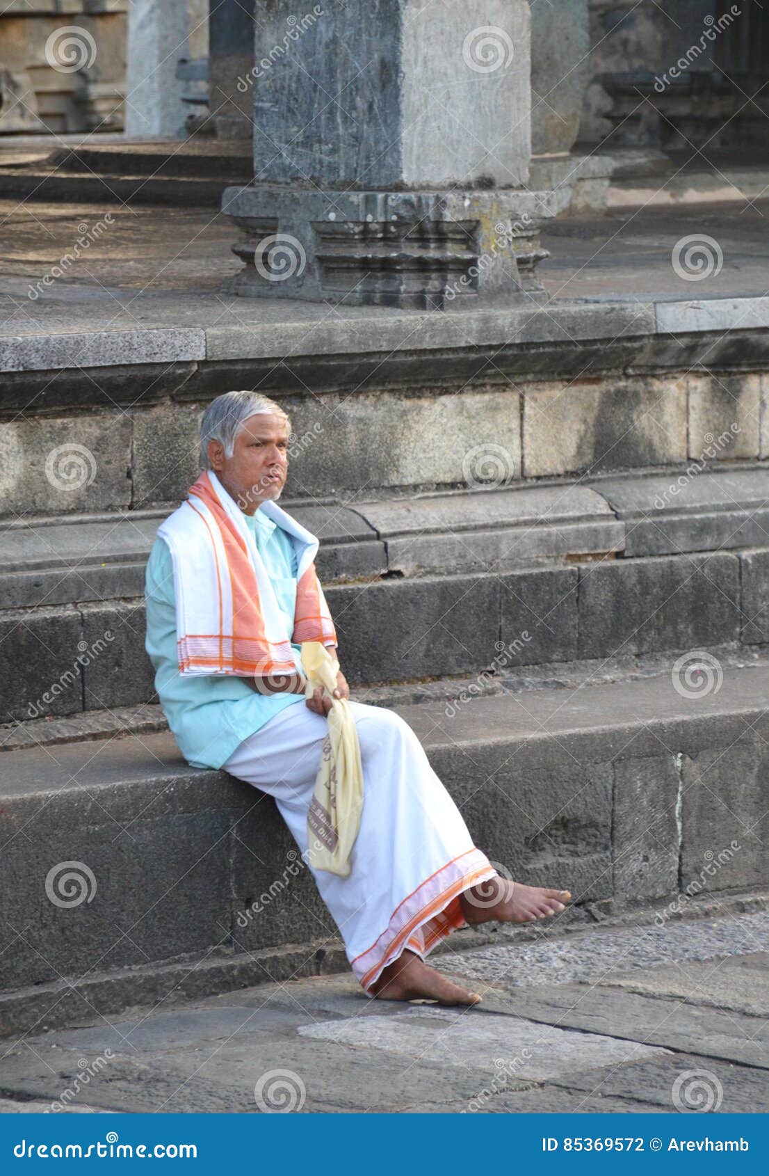 Indian man in temple editorial photography. Image of pagoda - 85369572