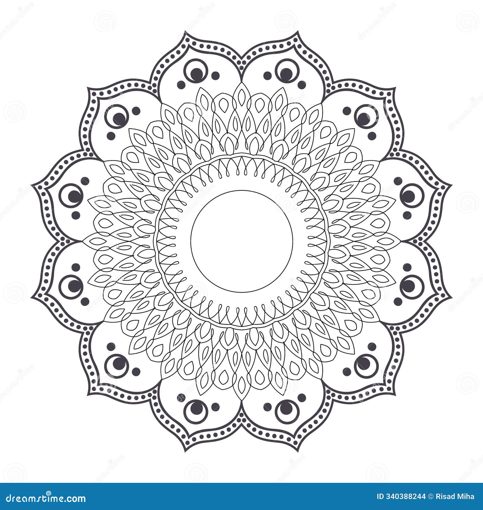 Intricate Mandala Design - Perfect for Coloring and Meditation Stock ...