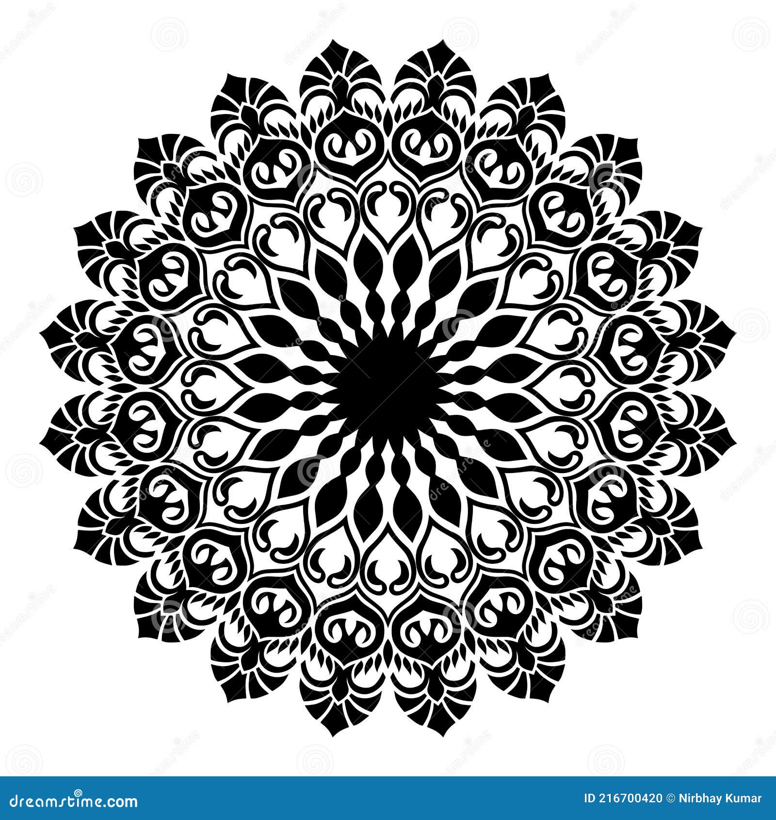 Indian Mandala Round Design Cdr Format Stock Vector - Illustration of ...