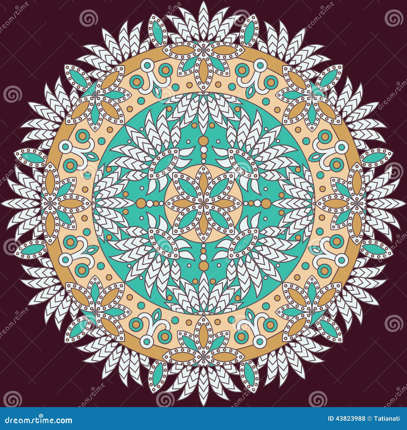 Indian mandala stock vector. Illustration of deco, element - 43823988