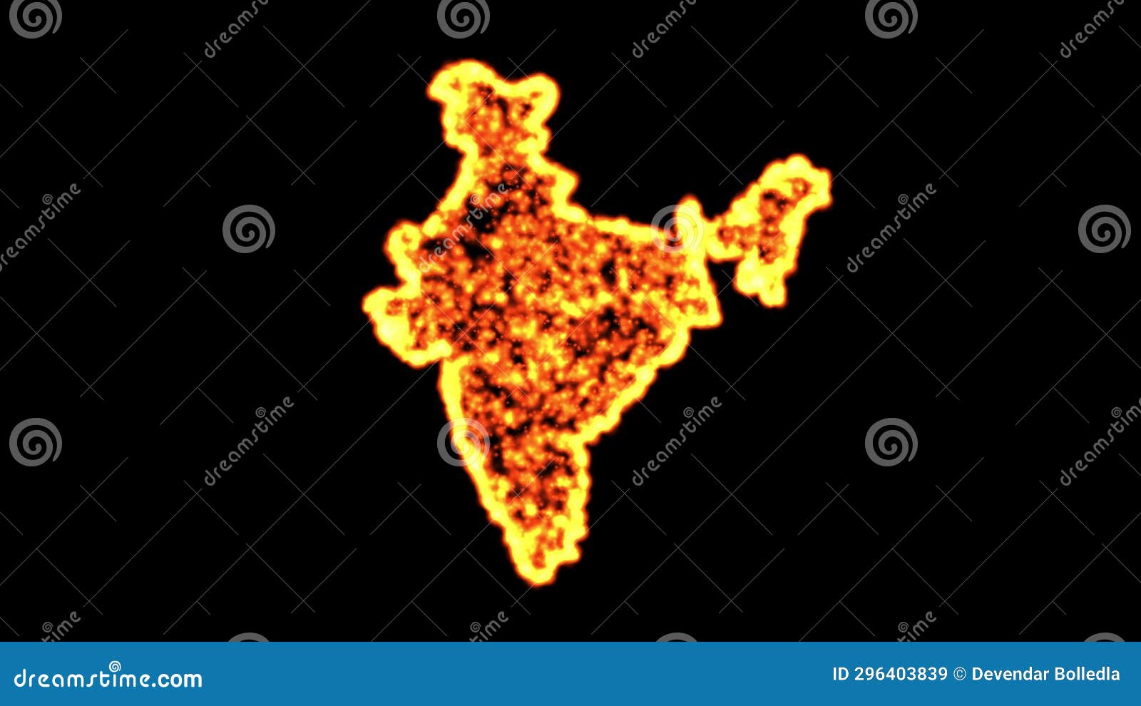 Indian Map with Fire Particles on Plain Black Background Stock Video ...