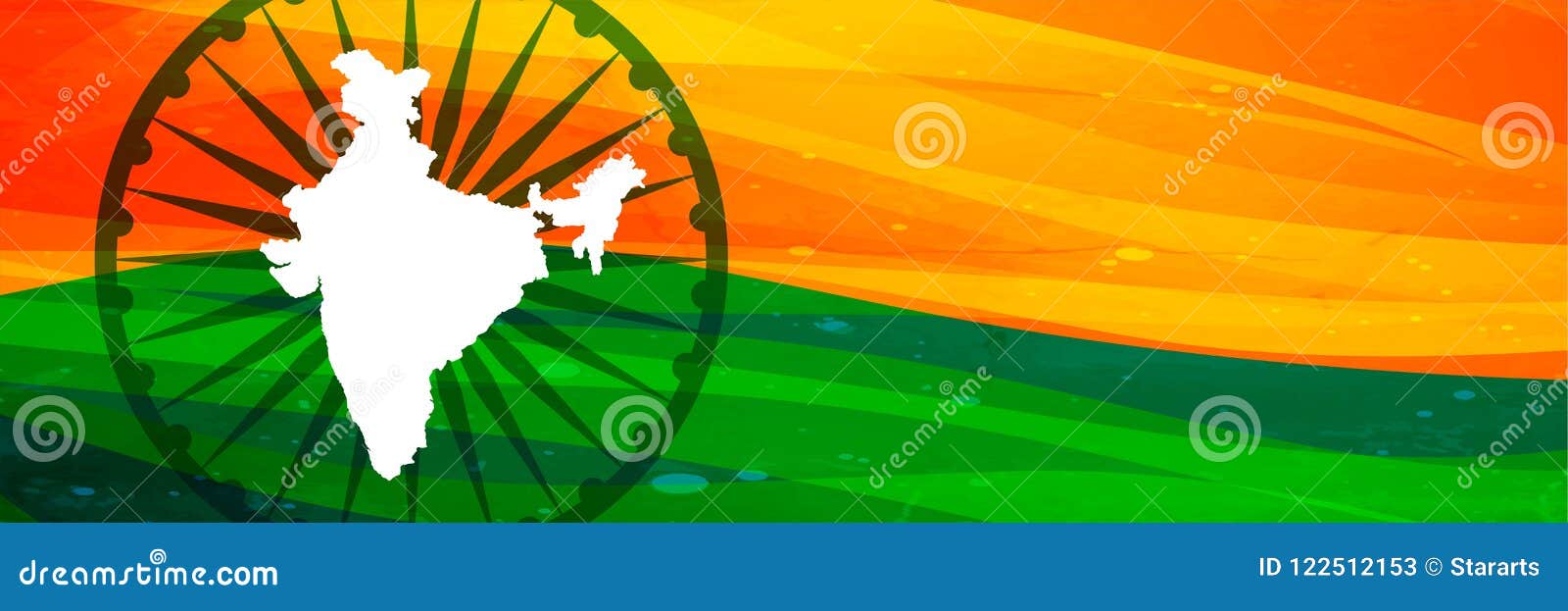 Indian Map and Flag Banner Design with Text Space Stock Vector ...