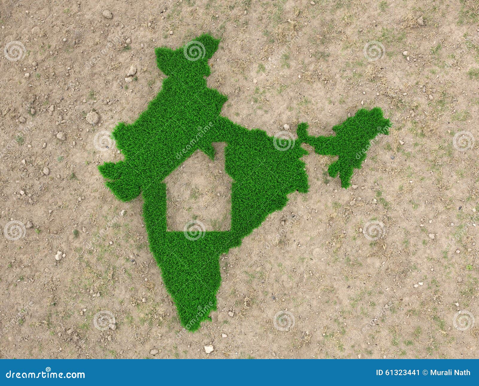 Indian Map with Grass stock illustration. Illustration of national ...