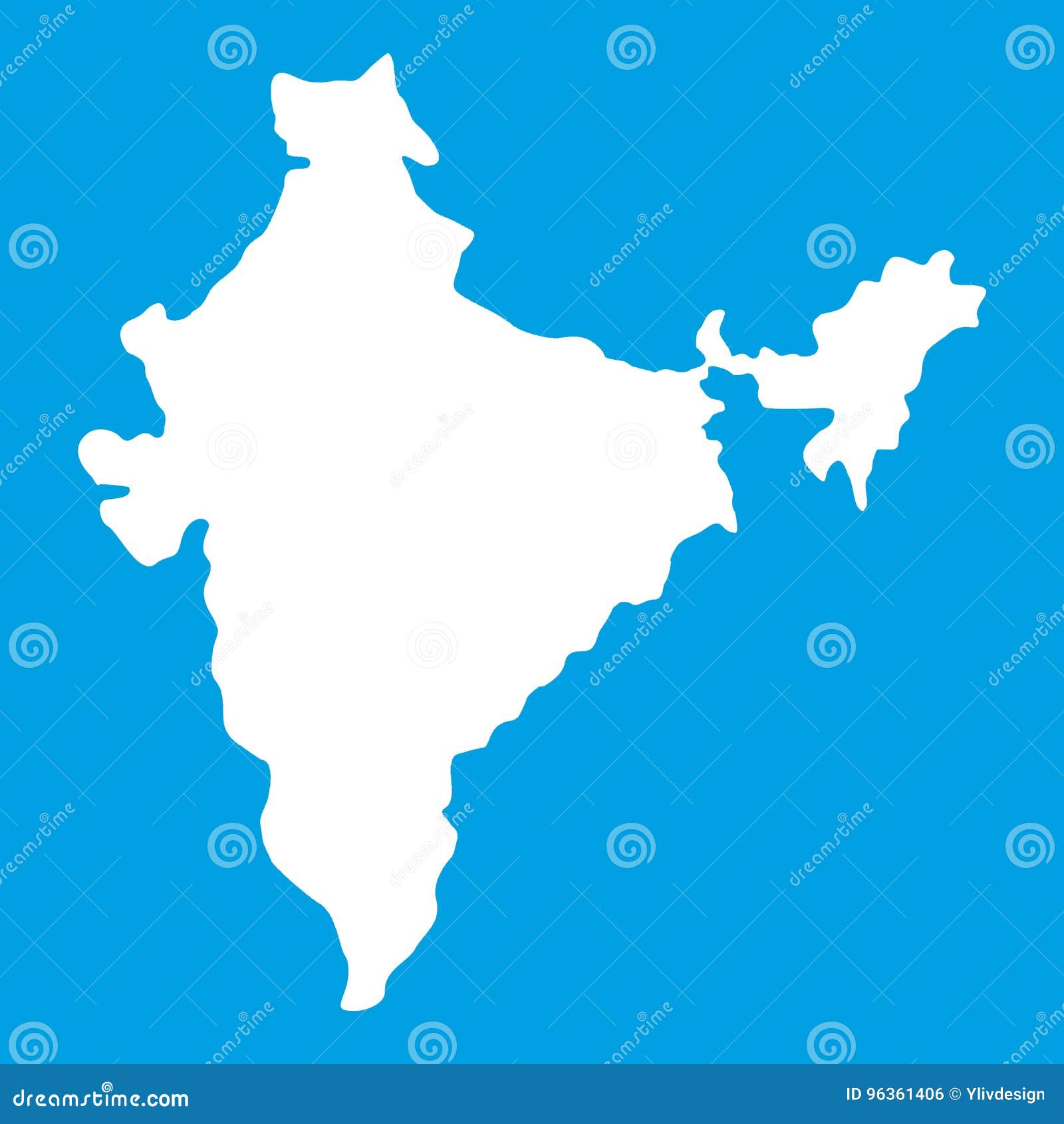Indian map icon white stock vector. Illustration of indian - 96361406