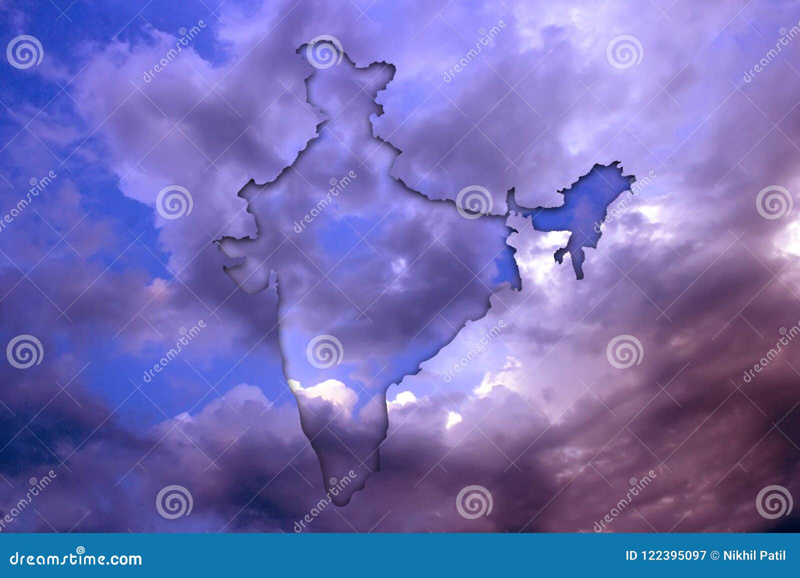 Indian map on sky stock image. Image of beauty, graphic - 122395097