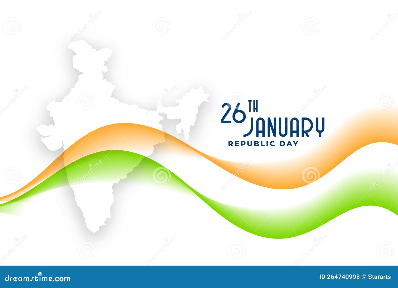 Indian Map with Wavy Flag for Republic Day Celebration Stock Vector ...