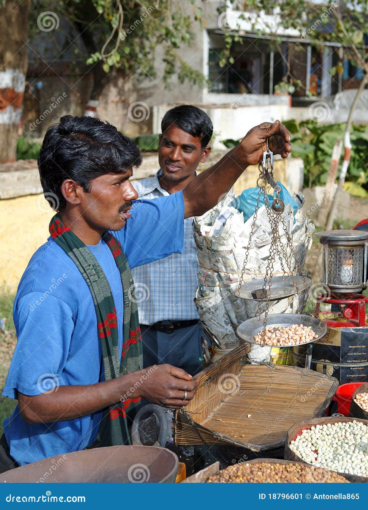 Indian market seller editorial photo. Image of worker - 18796601