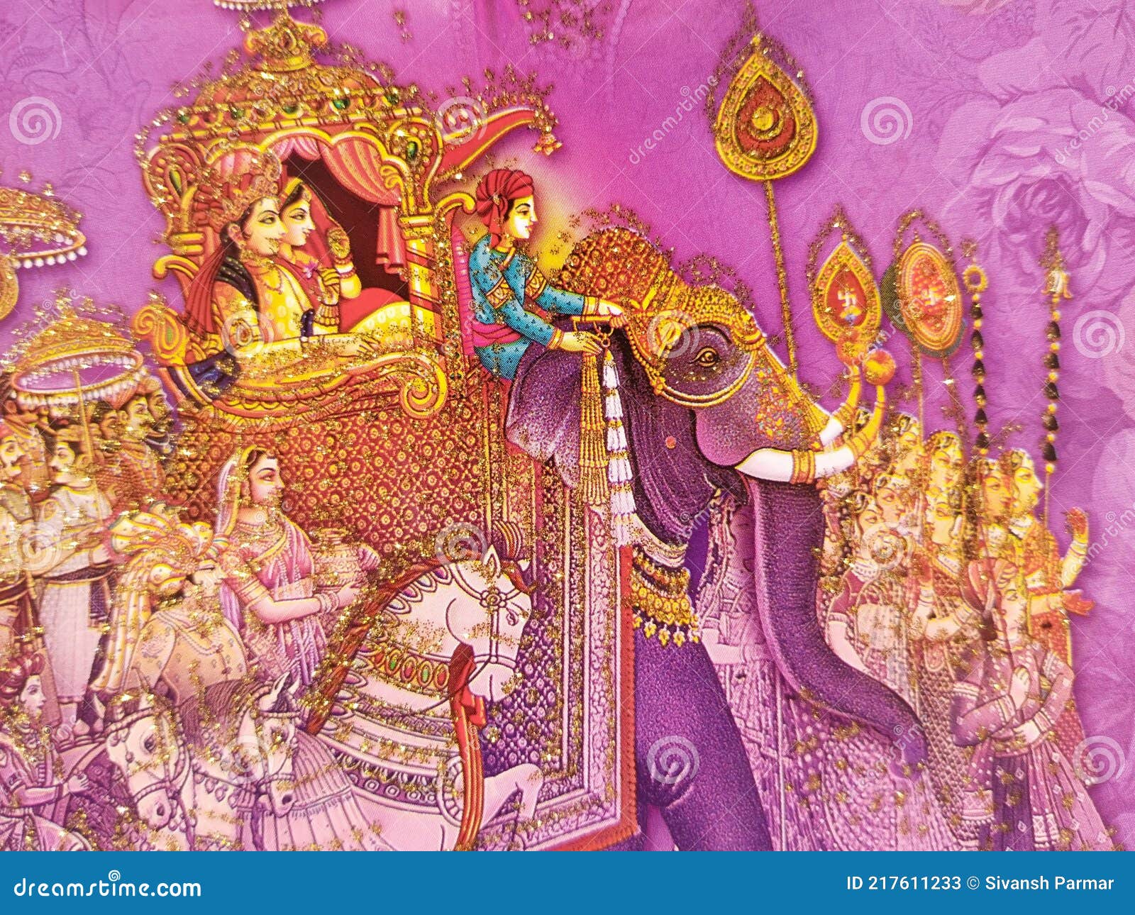 Indian marriage painting stock image. Image of mural - 217611233