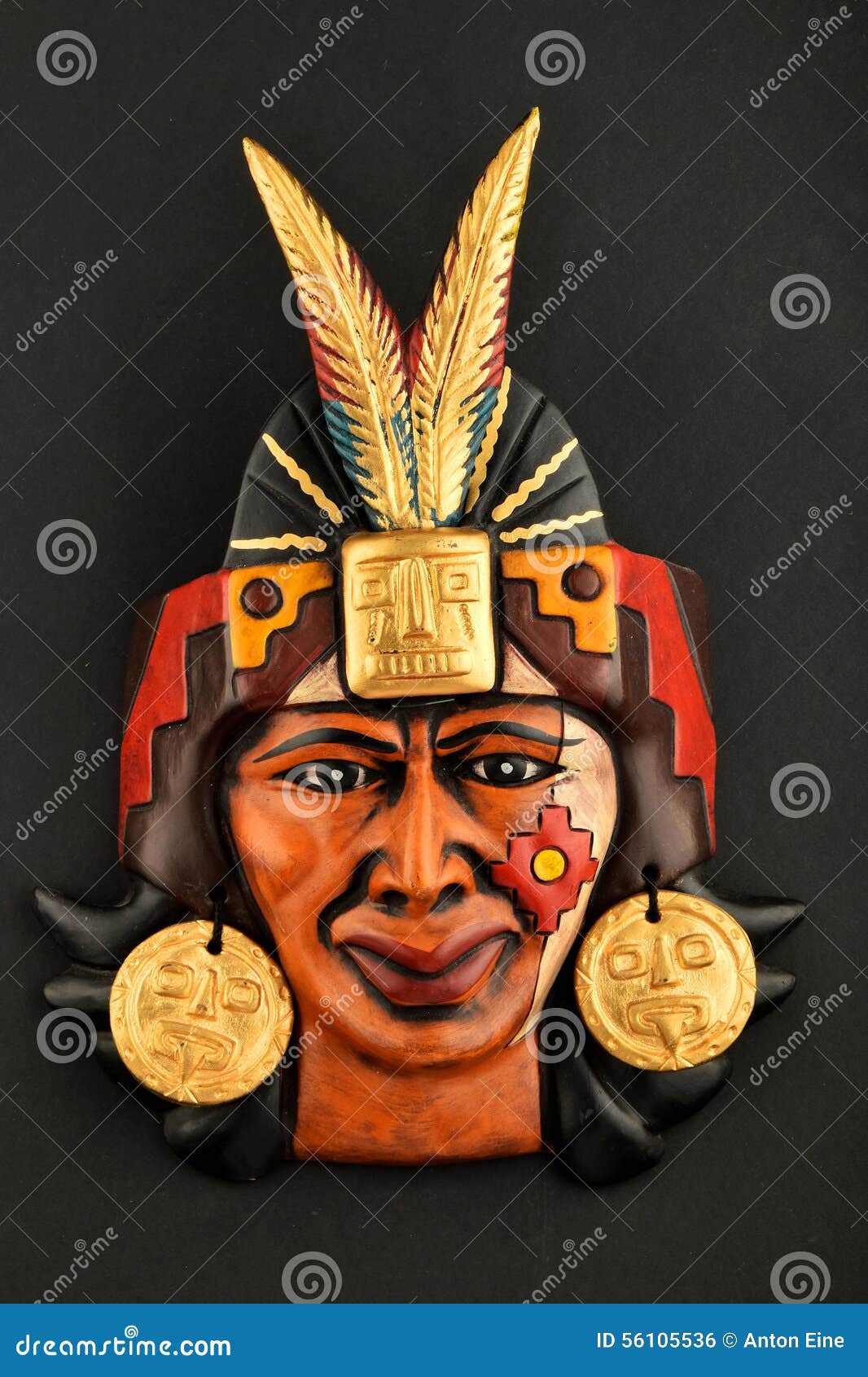 Mayan Feather Headdress In Mexico, Tulum Royalty-Free Stock Photo ...