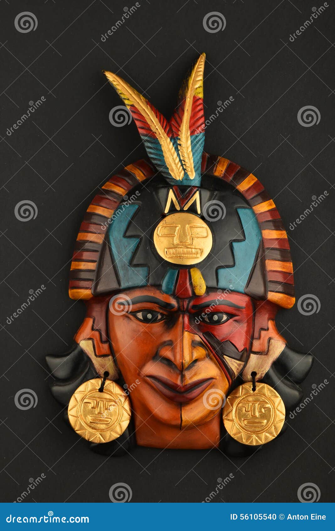 Mayan Feather Headdress In Mexico, Tulum Royalty-Free Stock Photo ...