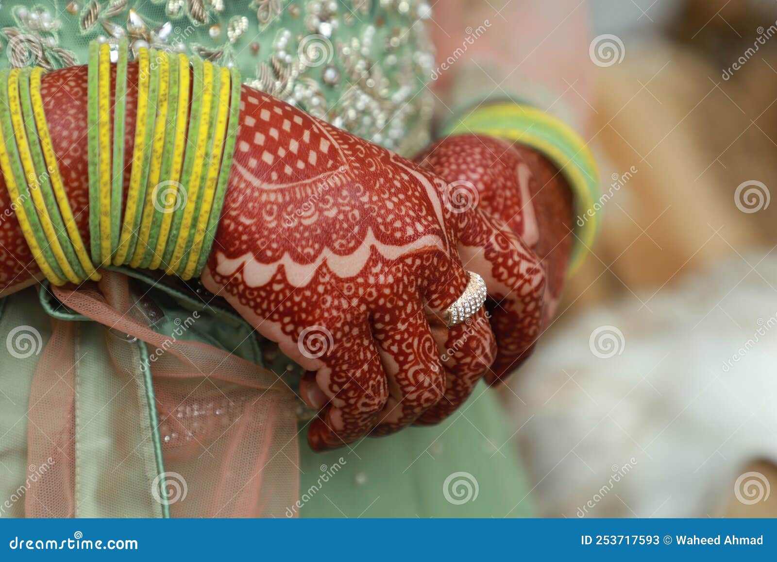 Indian Mehndi Design on the Bride Hands. Stock Image - Image of finger ...