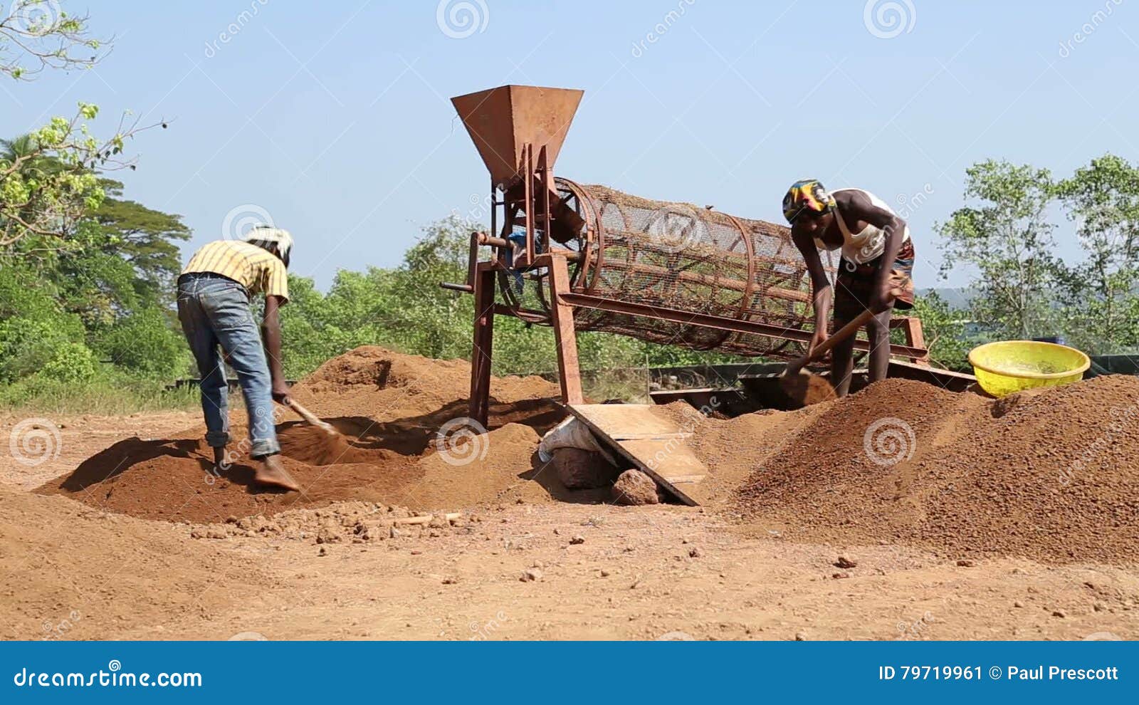 Indian Men Digging Soil Using Hoes in Goa. Stock Video - Video of india ...