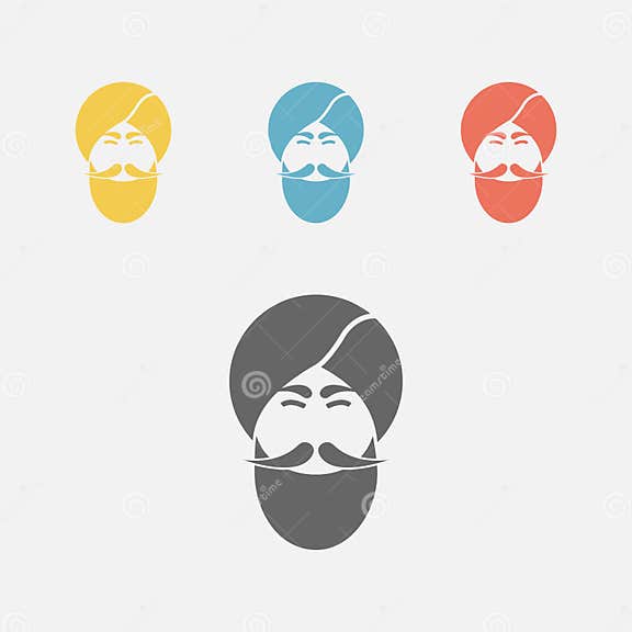 Indian Men icon, portrait. stock vector. Illustration of guru - 97099438