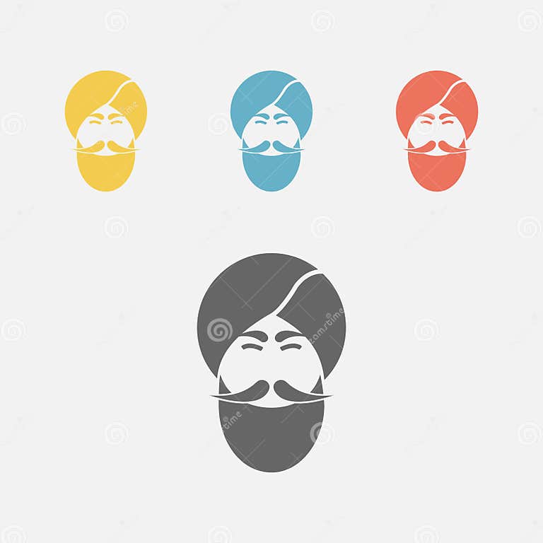 Indian Men icon, portrait. stock vector. Illustration of guru - 97099438