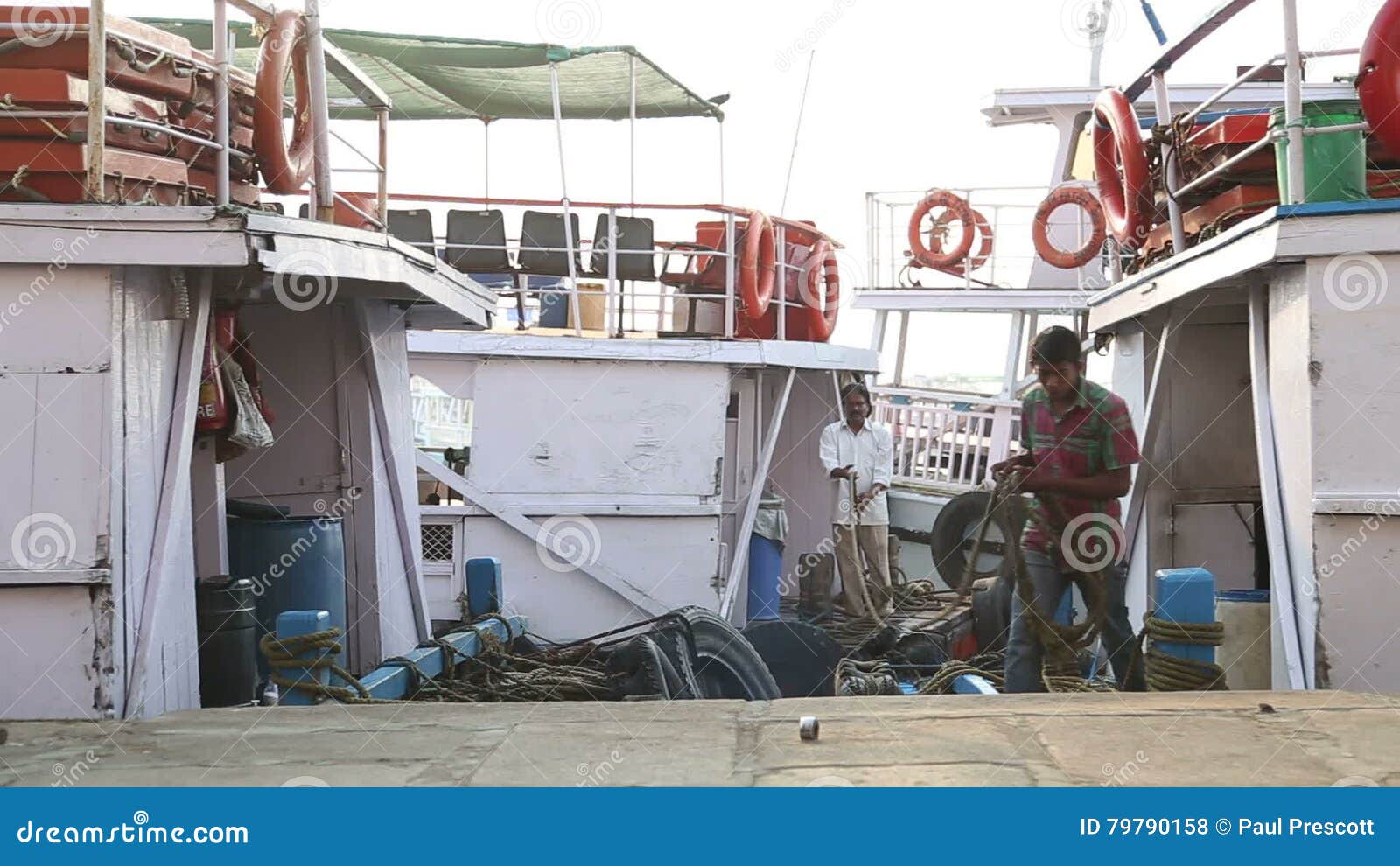 Indian Men Working on Boat at Dock in Mumbai. Stock Footage - Video of ...