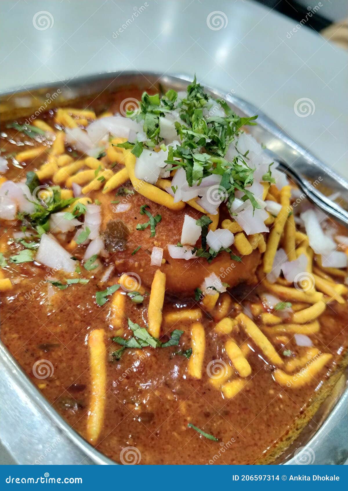 Indian Misal Maharashtrian Special Dush Misal Stock Photo - Image of ...