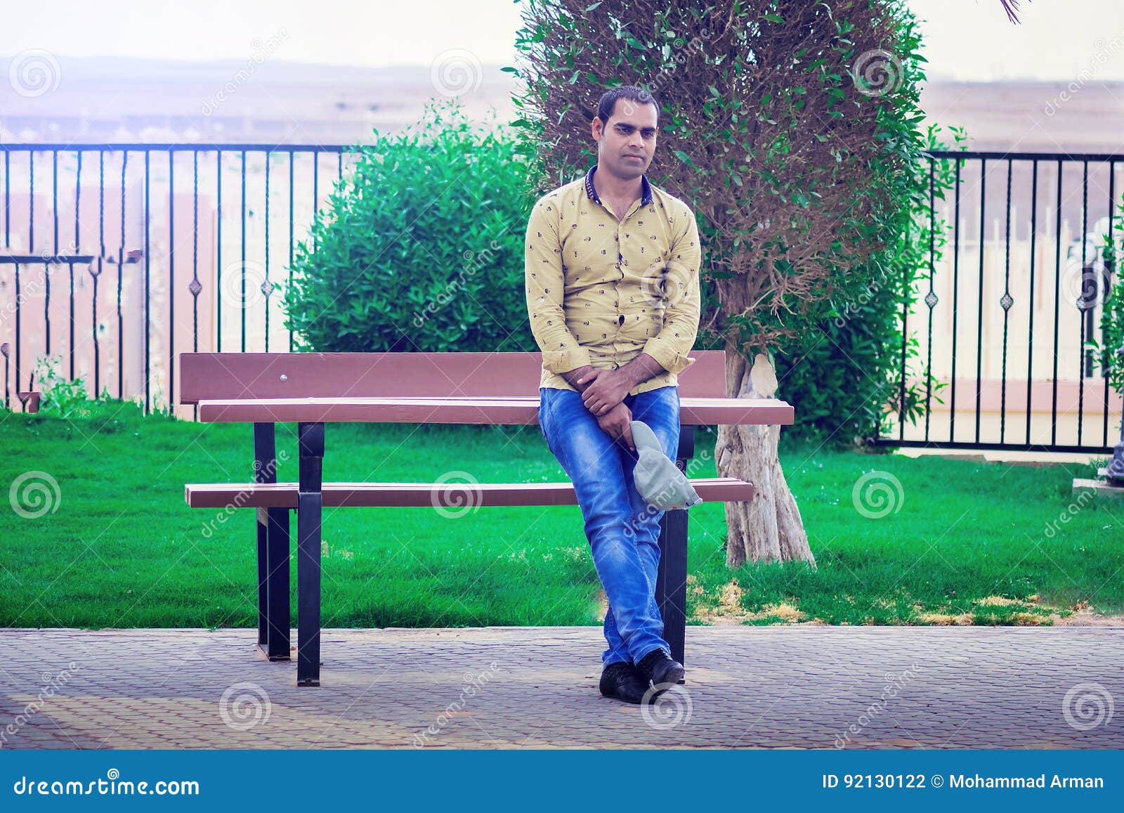 Indian Model in Front of Bench Stock Photo - Image of bench, sitting ...