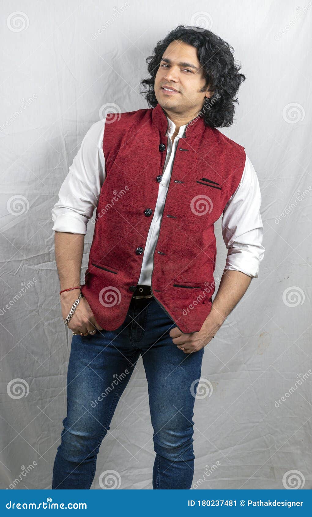 Indian Model Wearing Red Jacket Stock Image - Image of jacket, model ...