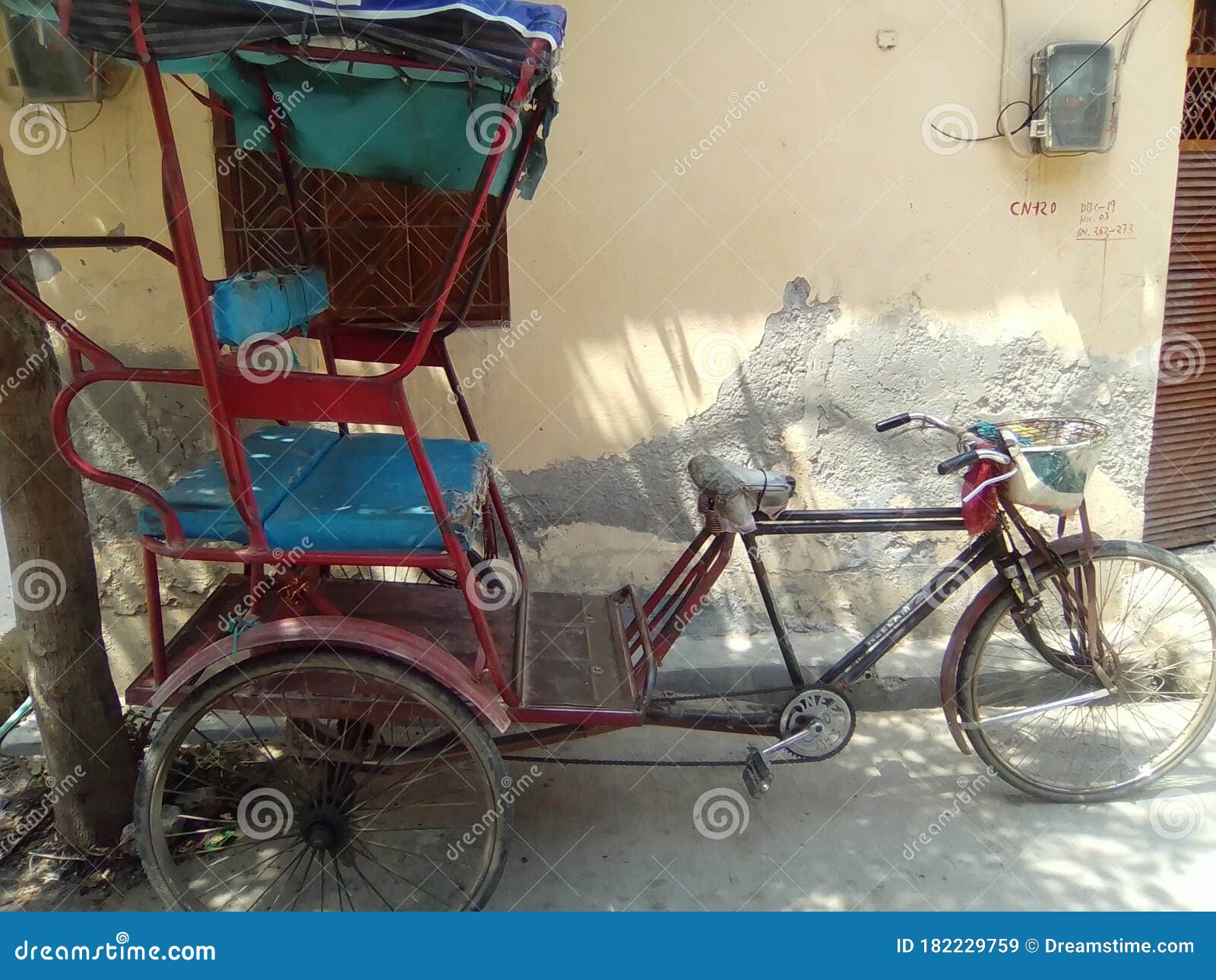 Indian Modern Riksha Old Three Wheeler Stock Image - Image of passenger ...