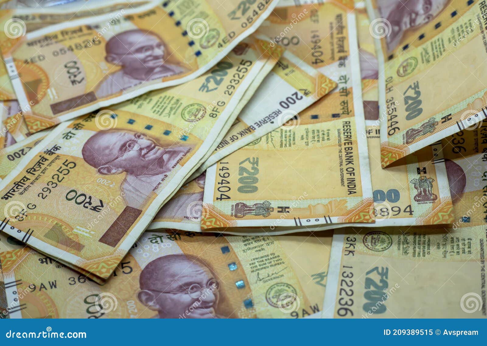 Indian Money and Banknotes, 200 Rupees. Background of Paper Indian ...